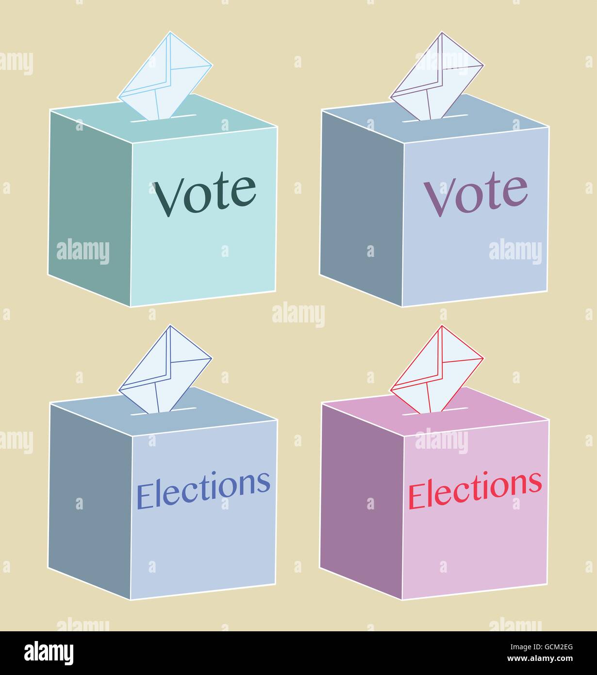Illustration of a ballot boxes, symbol for voting and politics. Vector ...