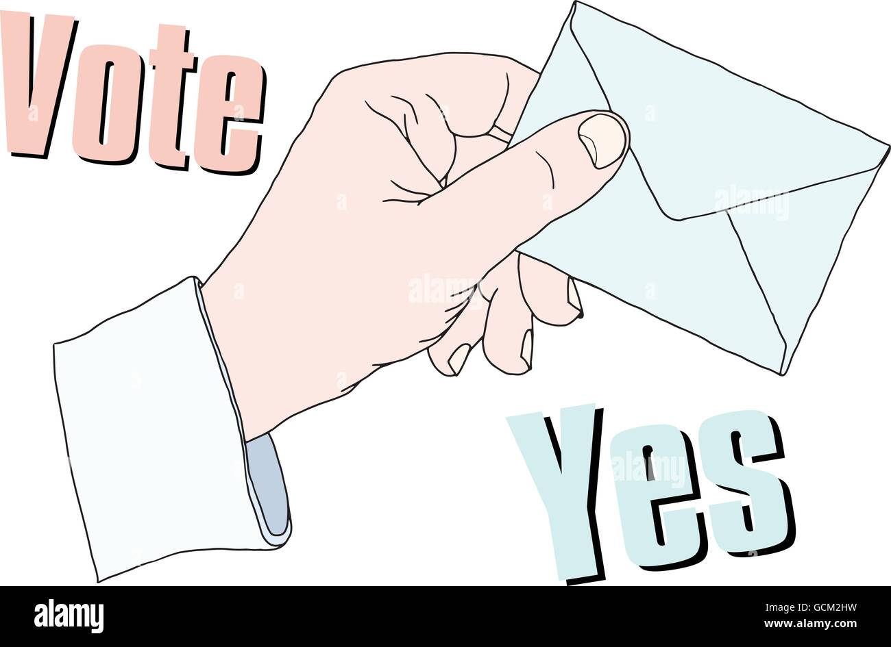 Hand with voting ballot. Vector illustration Eps 10 Stock Vector Image ...
