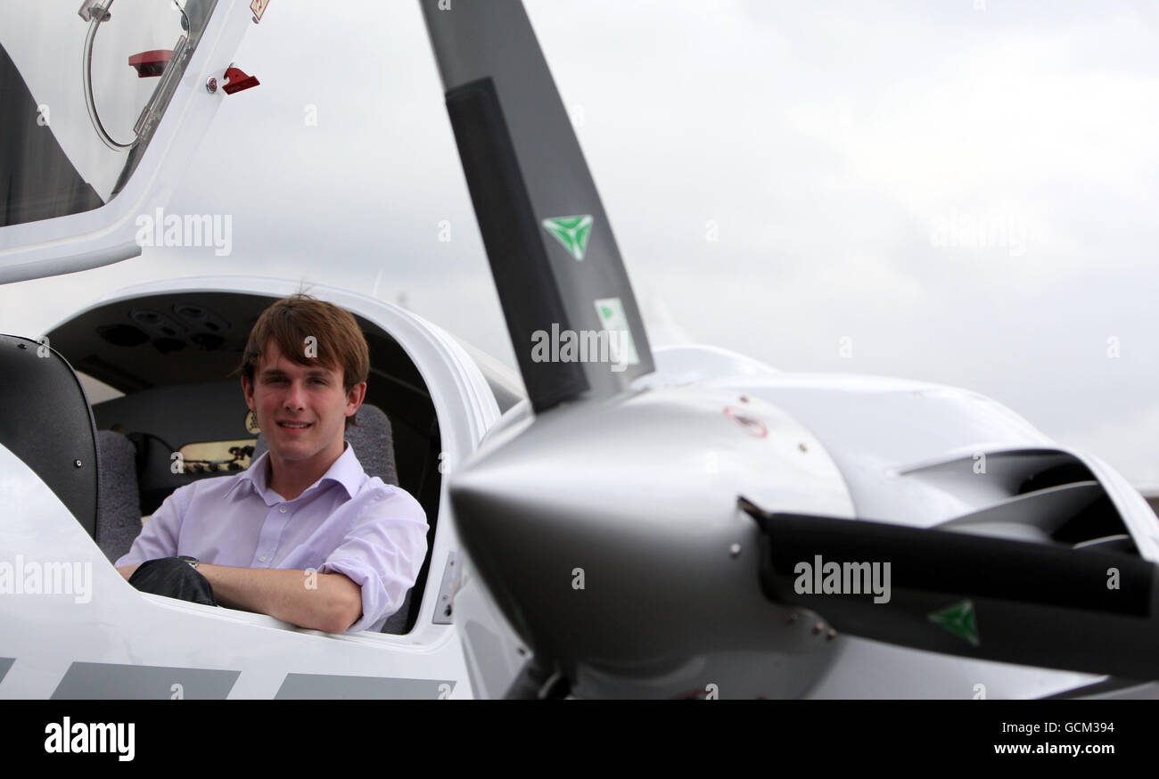 Mike Perham, 18, from Potters Bar in Hertfordshire, sits inside a ...