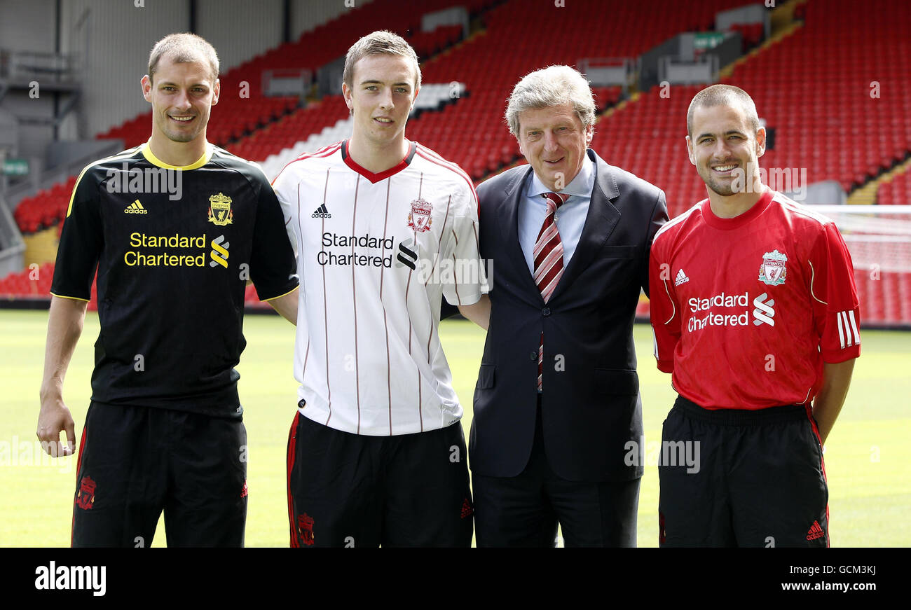 Manager roy hodgson joe cole right unveiling anfield hi-res stock ...