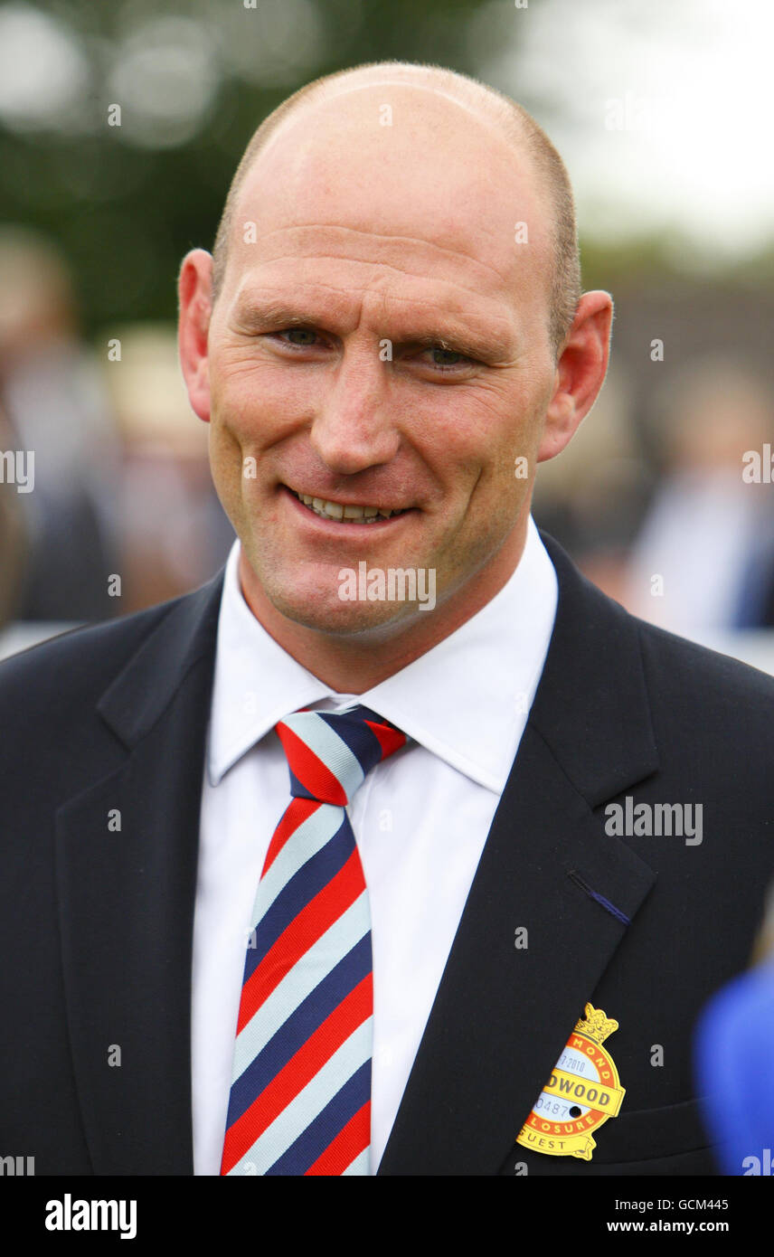 Former England rugby player Lawrence Dallaglio in the parade ring ...