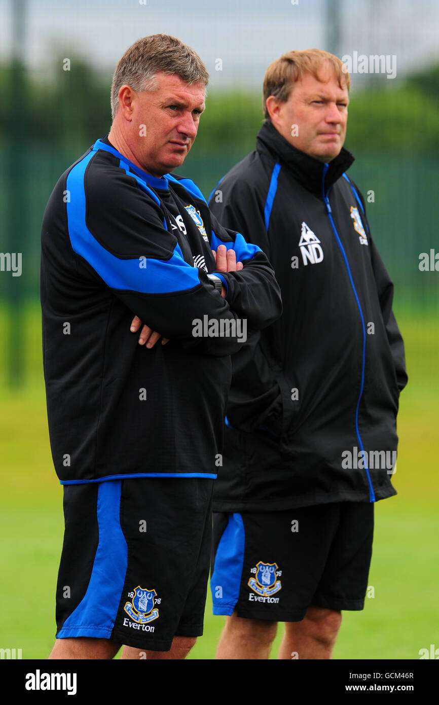Everton head coach Neil Dewsnip (right) and coach Kevin Sheedy (left ...