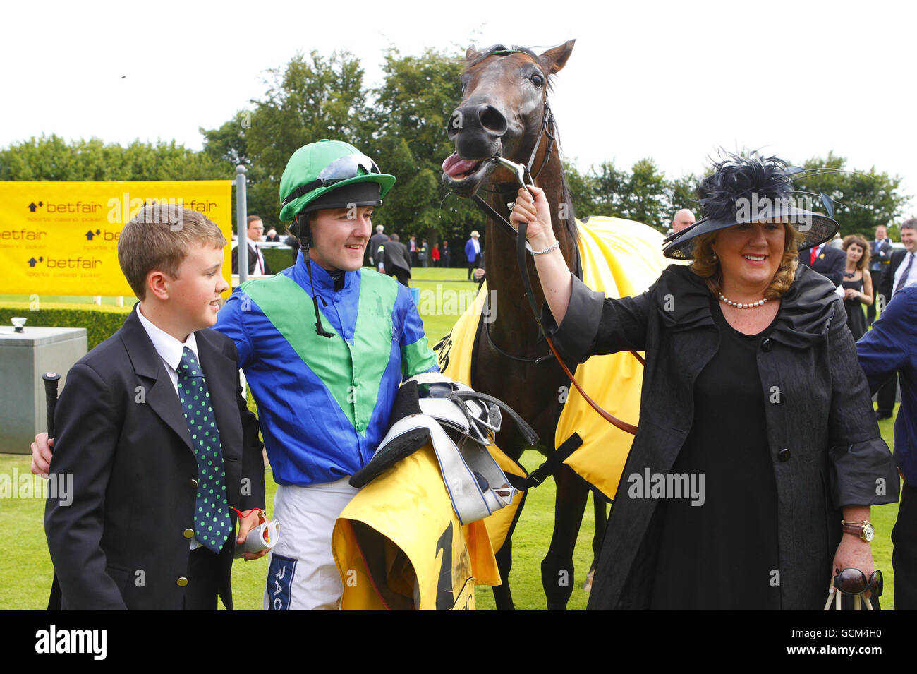 Jockey Tom Queally and horse Lord Shanakill pose for pictures with Mrs ...