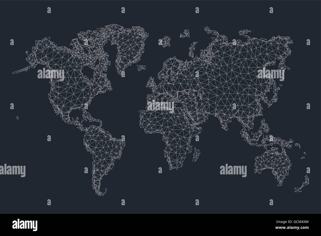 Polygonal world map Stock Vector Images - Alamy