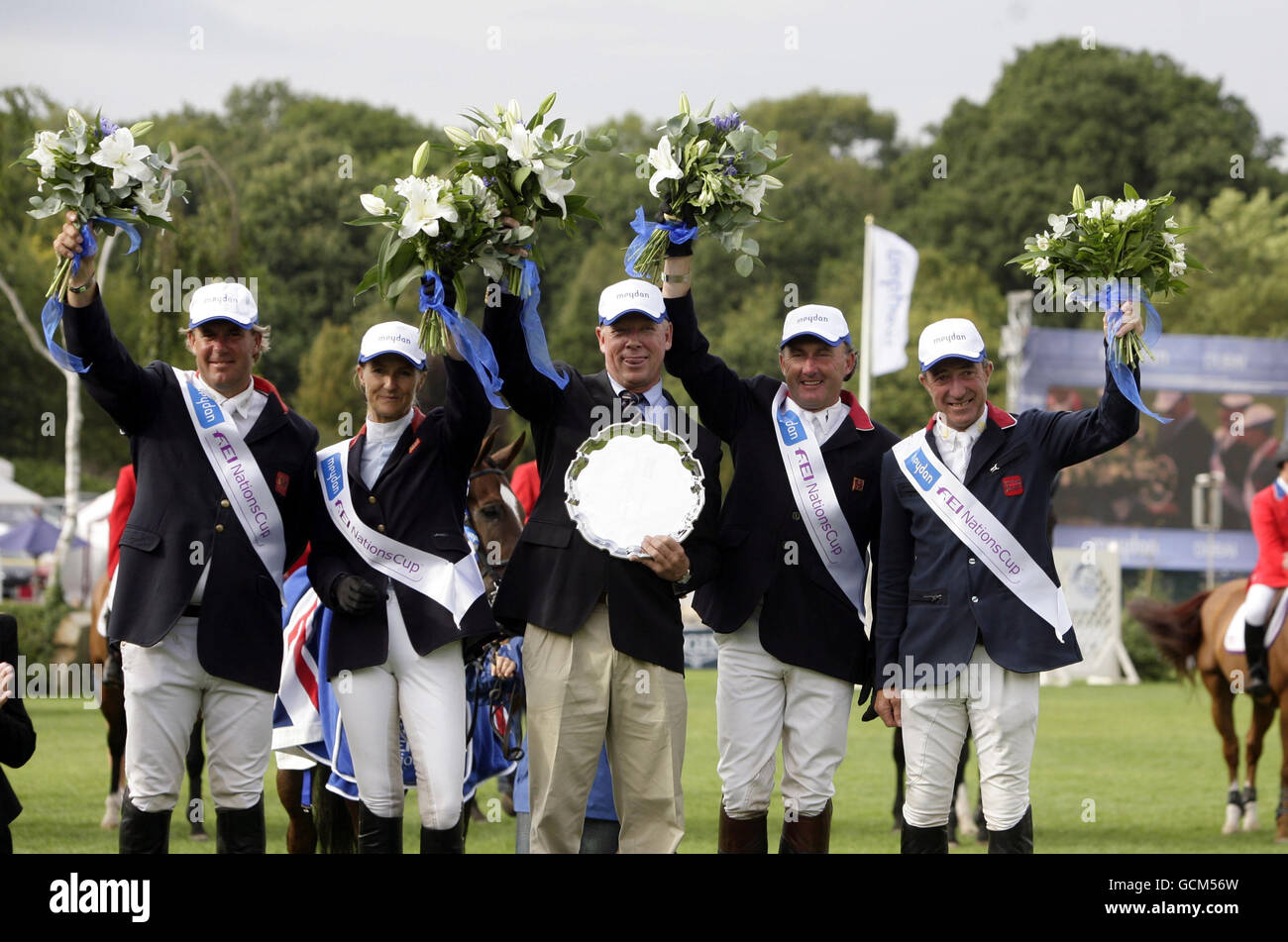 (left-right) Great Britain's William Funnell, Tina Fletcher, Rob ...