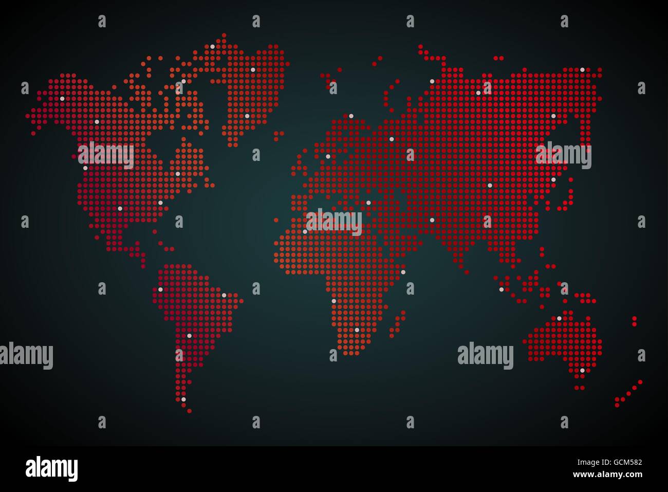 Abstract computer graphic World map of round dots. Vector illustration ...