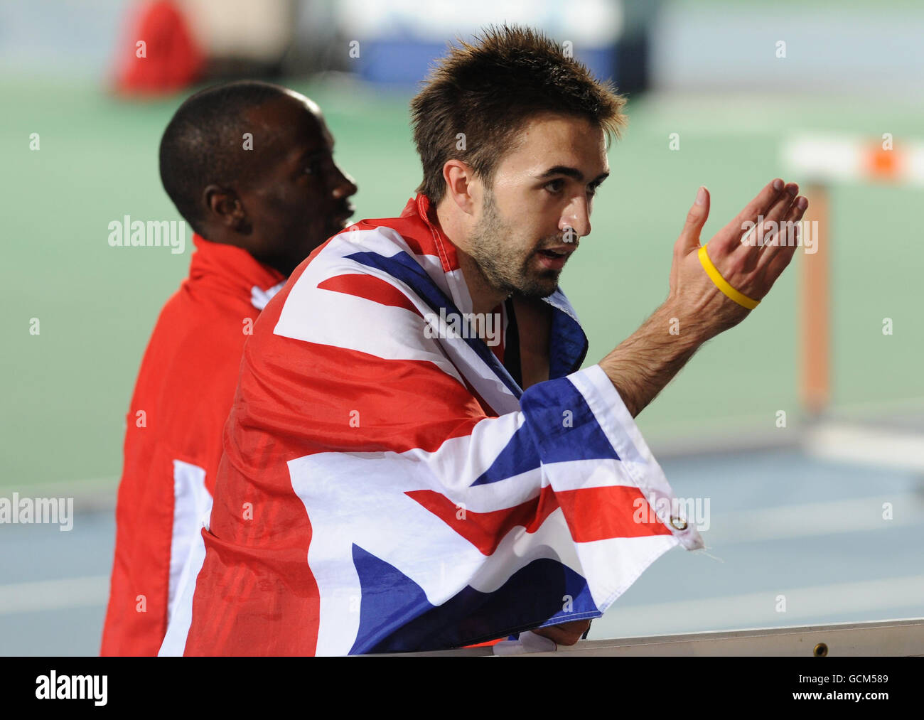 Great Britain's Michael Bingham (left) and Martyn Rooney after winning ...