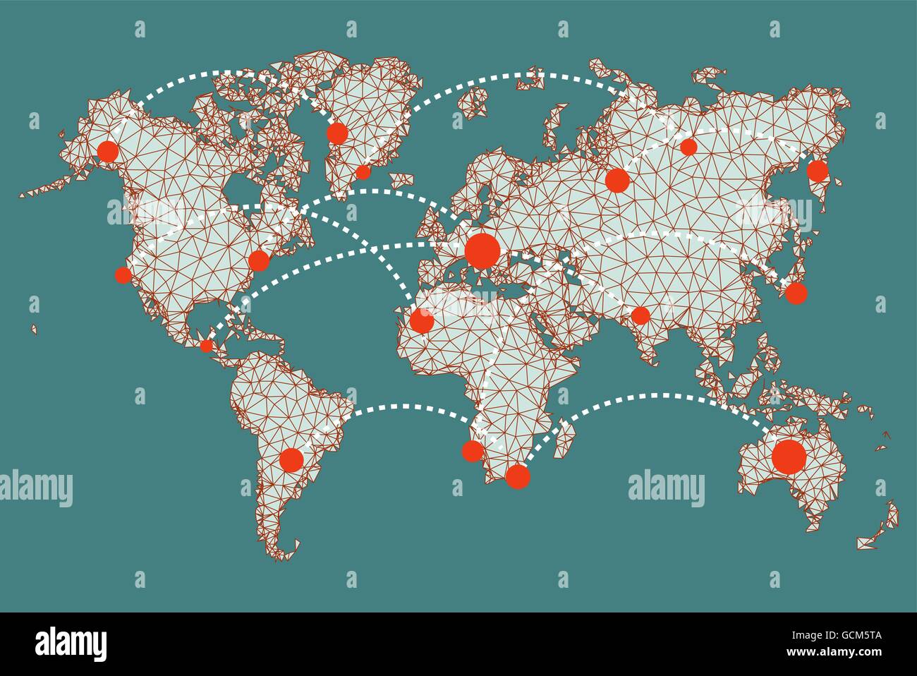 Global network mesh. Social communications background. Earth map ...