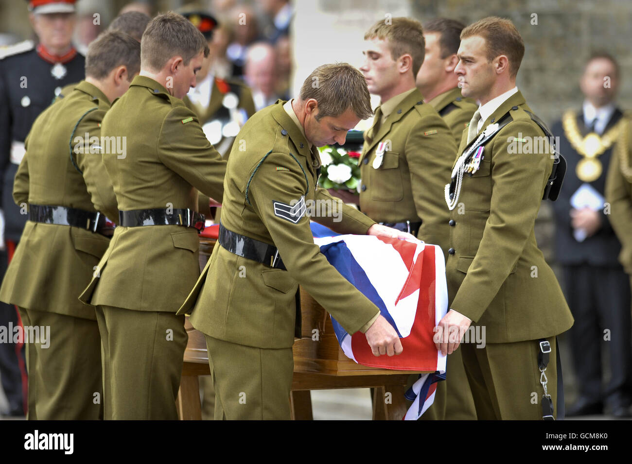 Major Josh Bowman funeral Stock Photo - Alamy