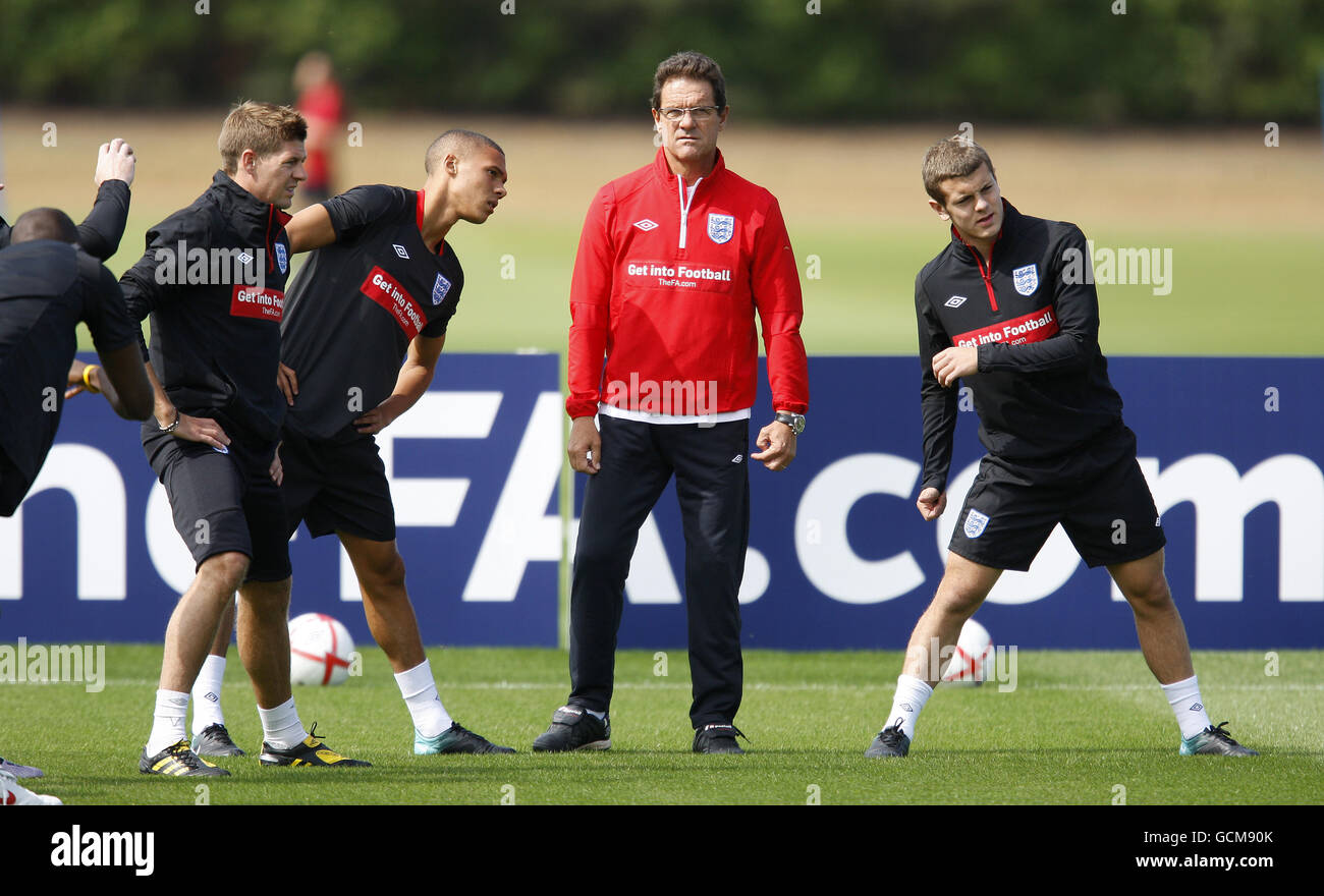 England manager fabio capello watches over training hi-res stock ...