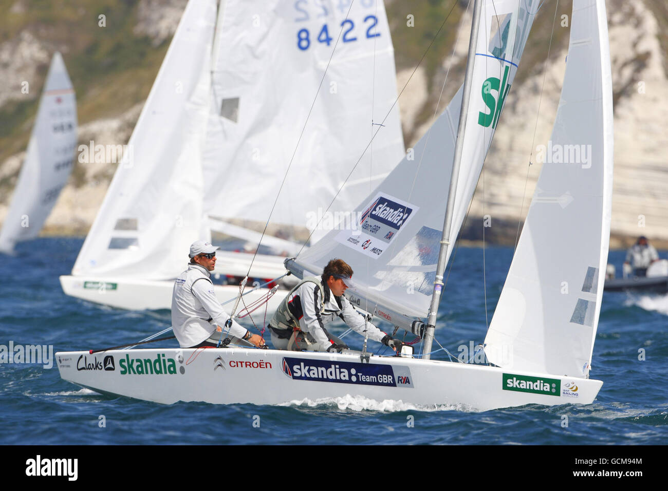 Great Britain's Iain Percy (left) and Andrew Simpson in their Star ...