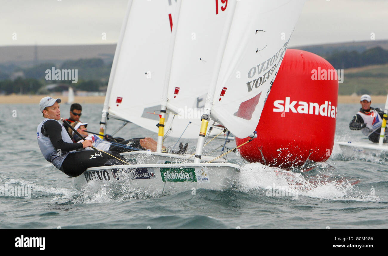 British Laser World Champion Paul Goodison (left) takes a commanding ...