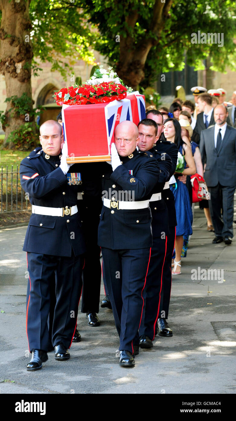 Behind coffin follows the coffin of marine jonathan crookes hi-res ...
