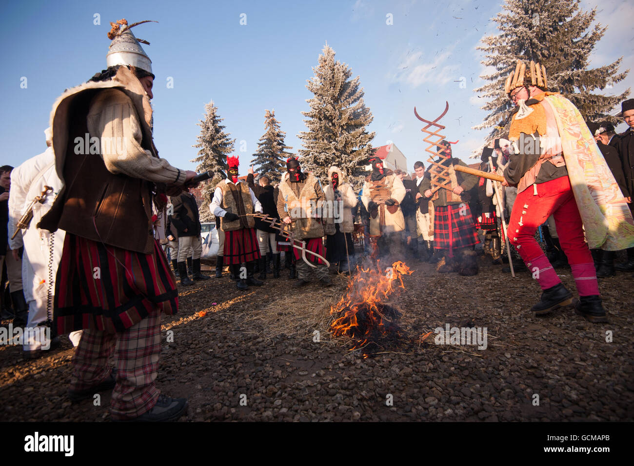 Carnival funeral in Transylvania Stock Photo - Alamy