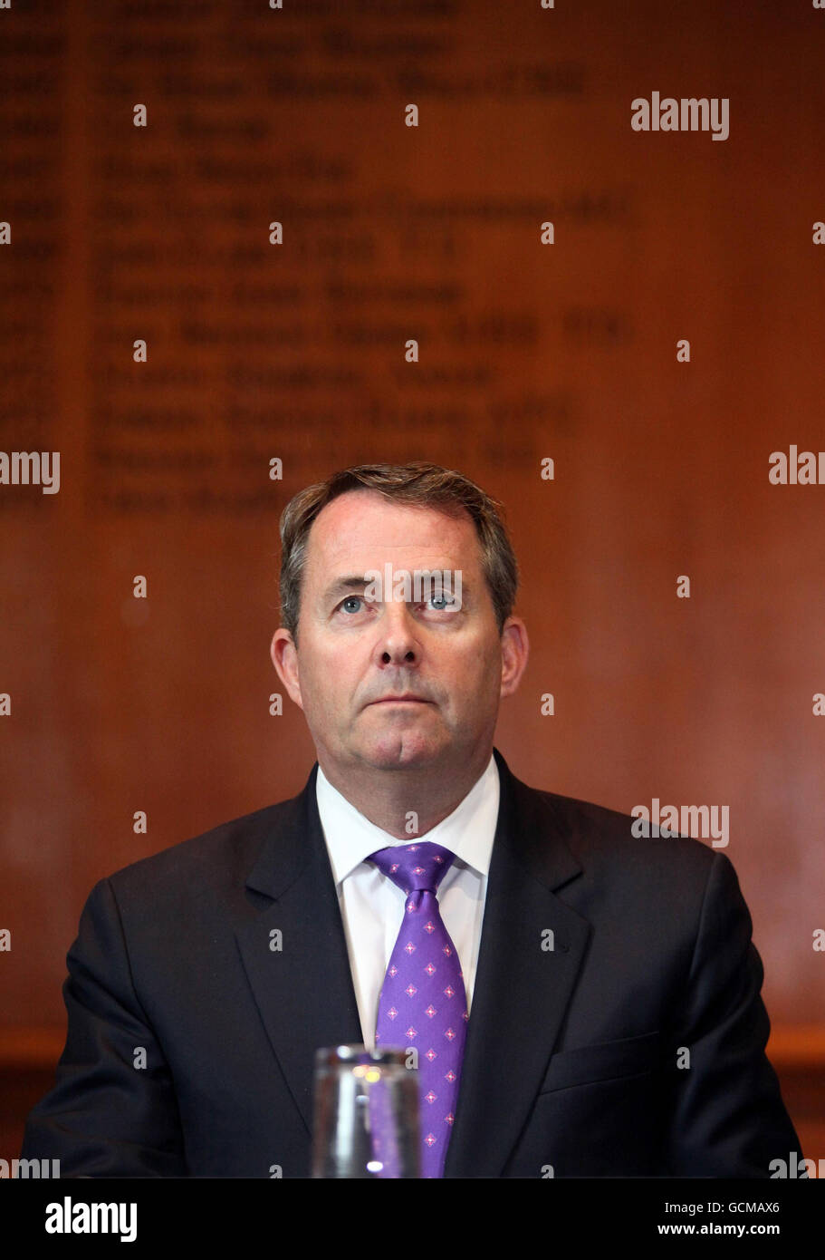 Defence Secretary Liam Fox gives a speech on the Ministry of Defence ...