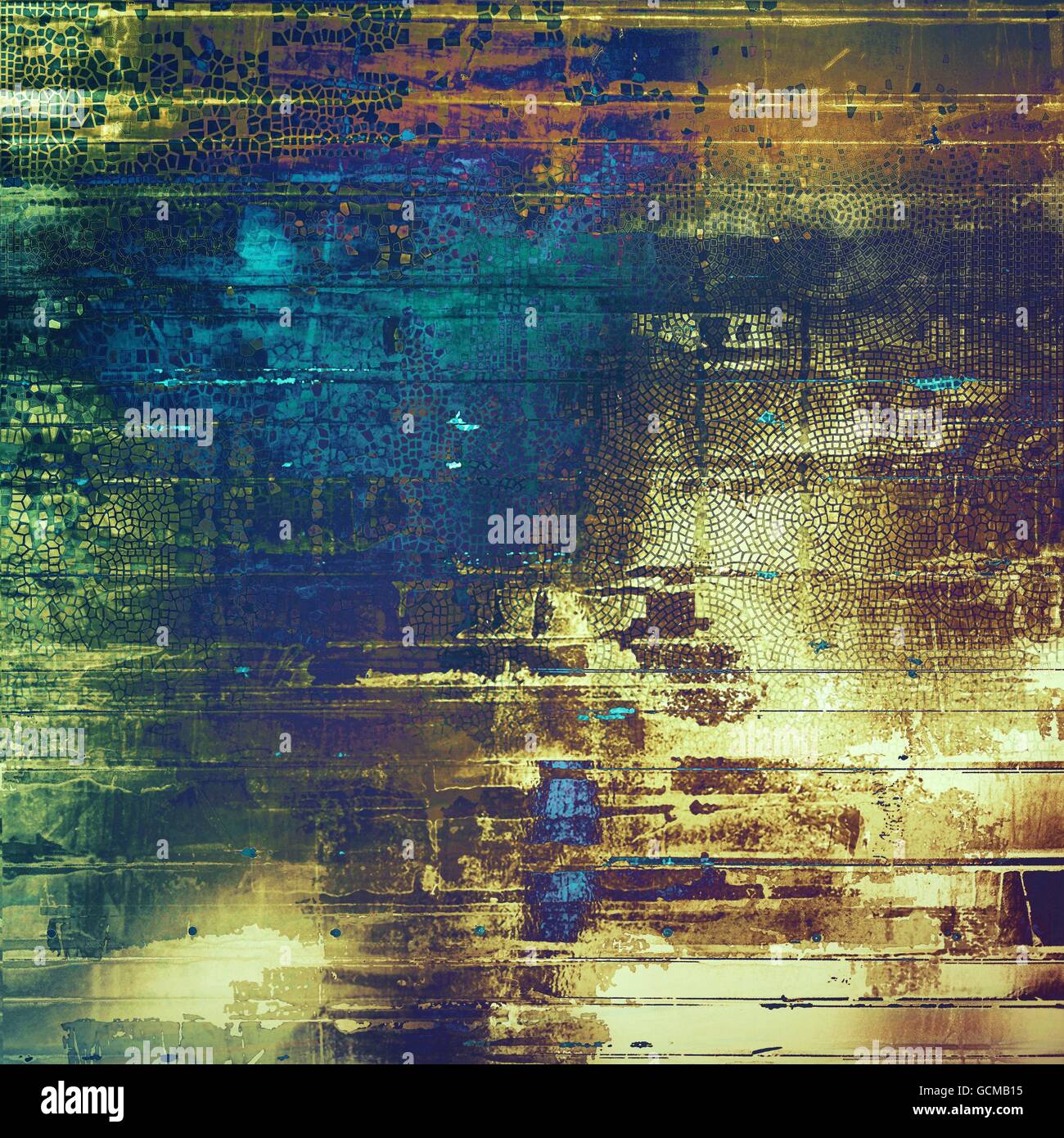 Grunge retro texture, aged background with vintage style elements and ...