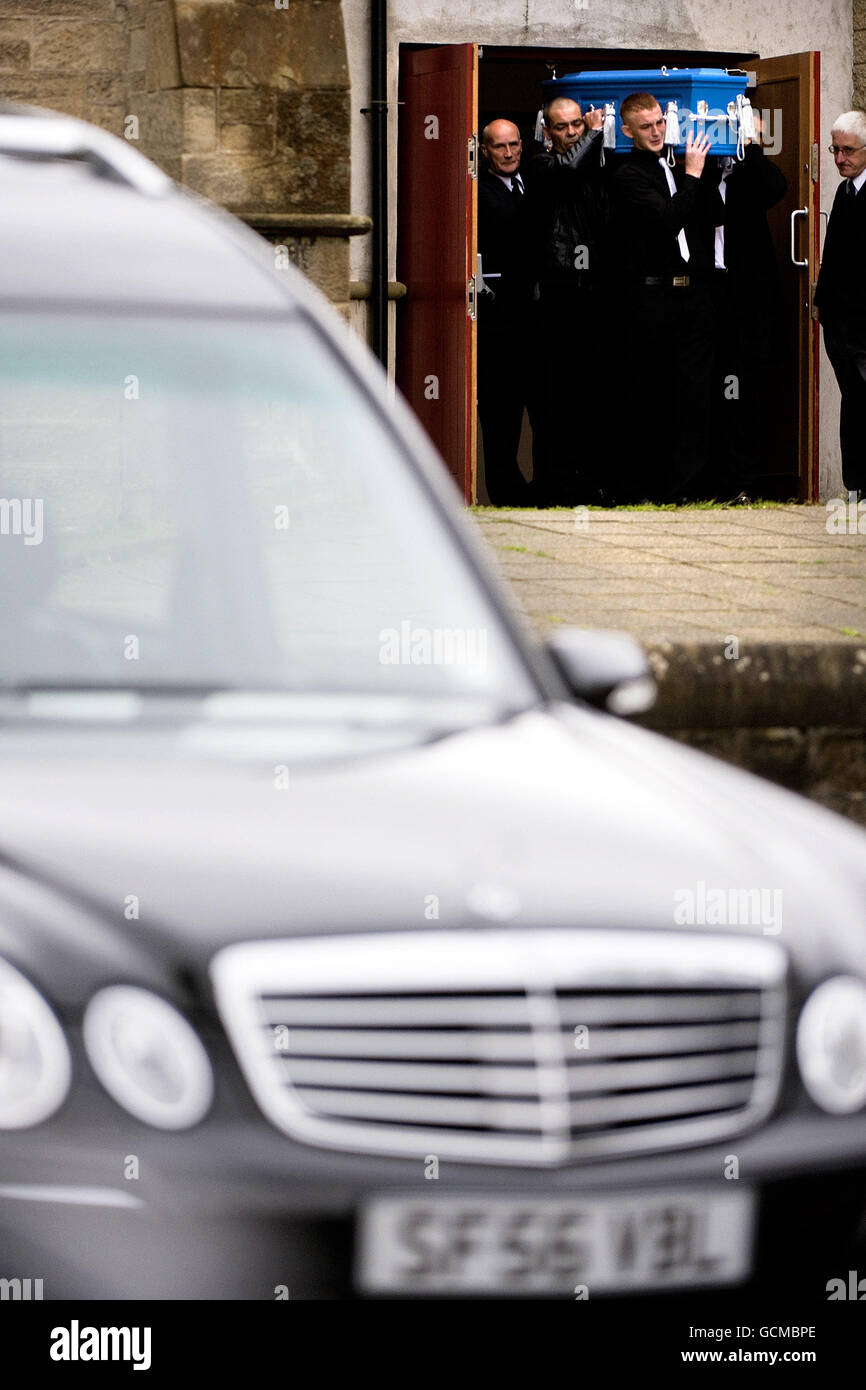 The coffin of Zoe Nelson is carried from Coltness Memorial Church in ...