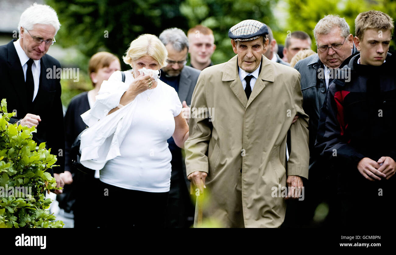 Mourners attend the funeral of Zoe Nelson at Coltness Memorial Church ...