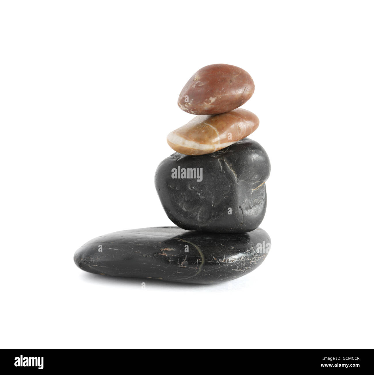 Balance concept. Abstract stack of stones on white background. Clipping ...