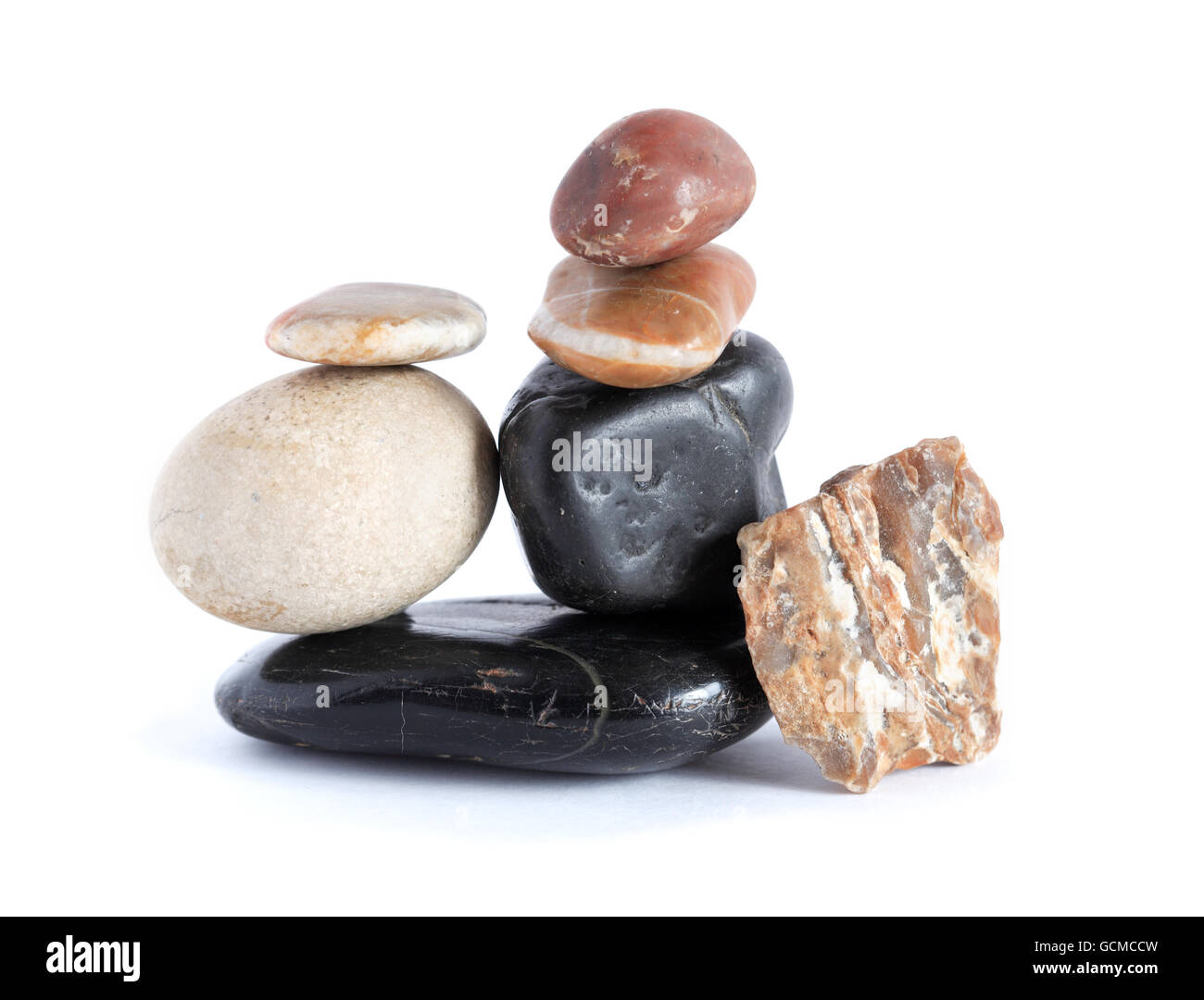 Balance concept. Abstract stack of stones on white background Stock ...