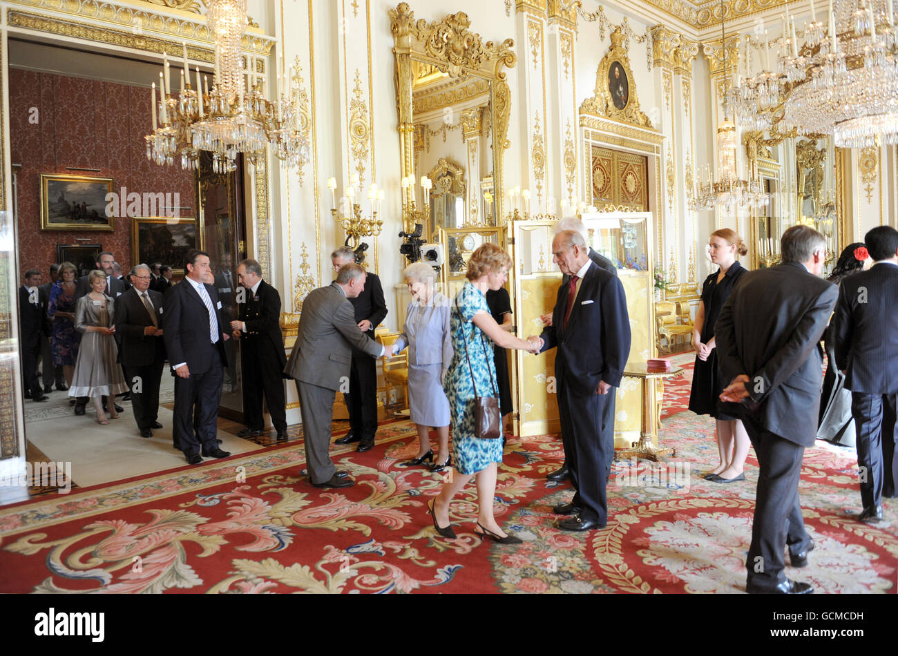 Queen Elizabeth II hosts a reception for winners of the Queen's Awards ...
