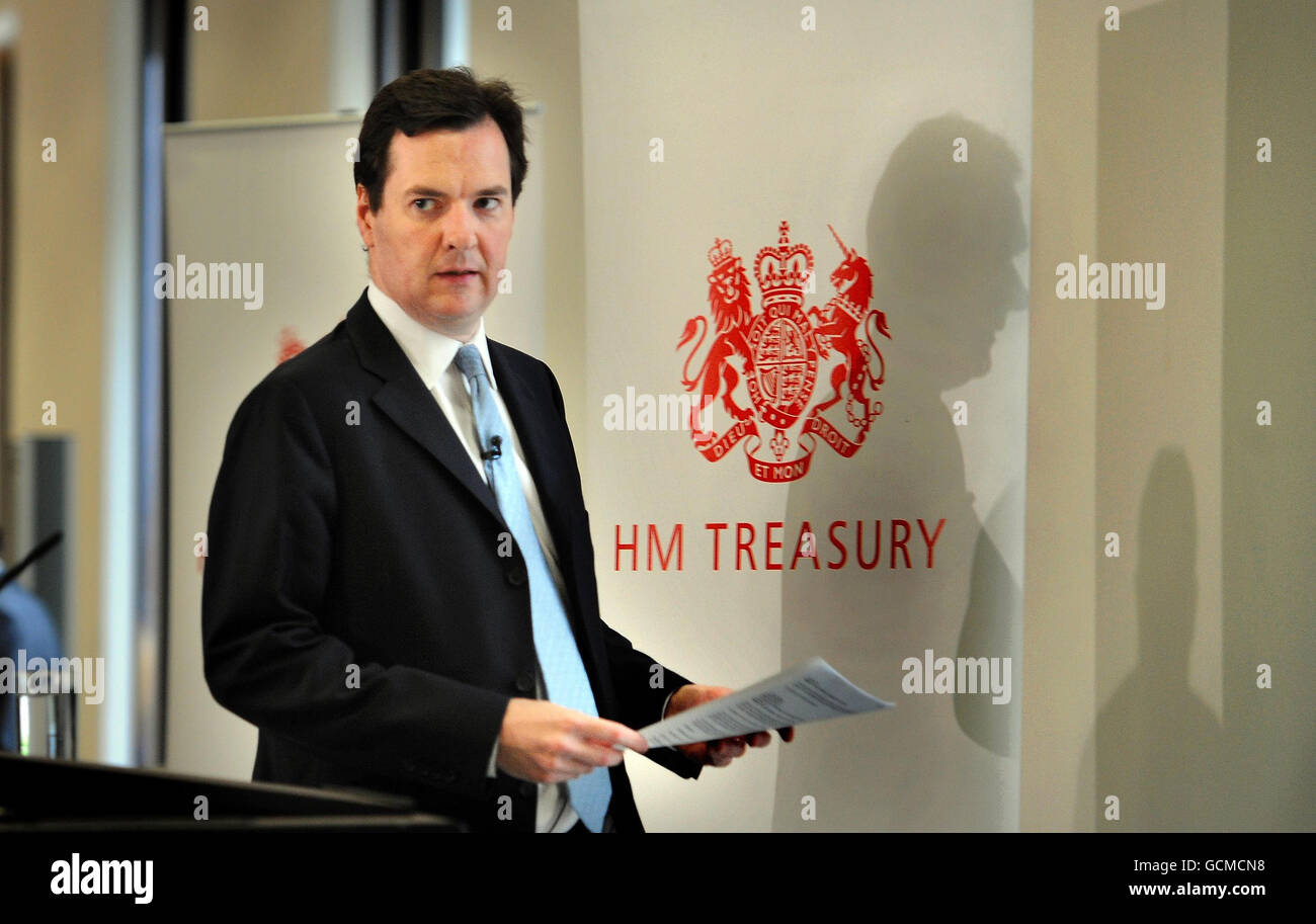 Chancellor of the Exchequer George Osborne arriving to speak at the ...