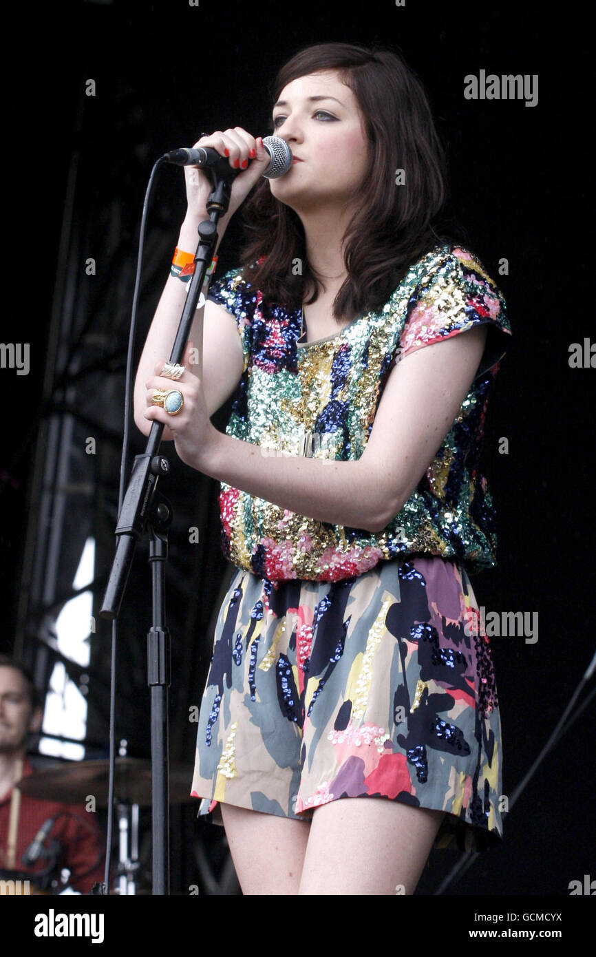 Katie Sutherland of Pearl and the Puppets performs on the main stage ...