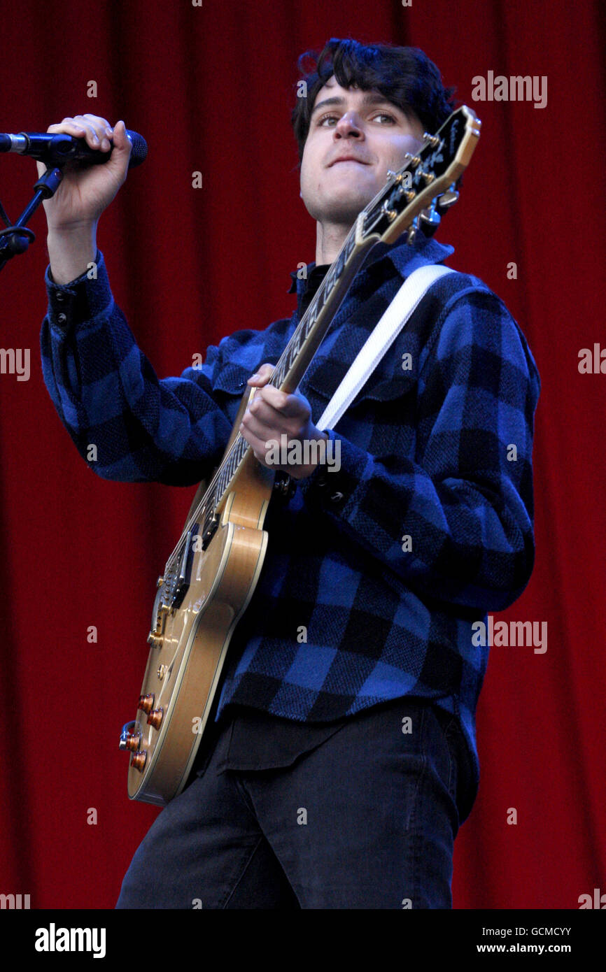 Ezra Koenig lead singer of Vampire Weekend performs during the RockNess ...