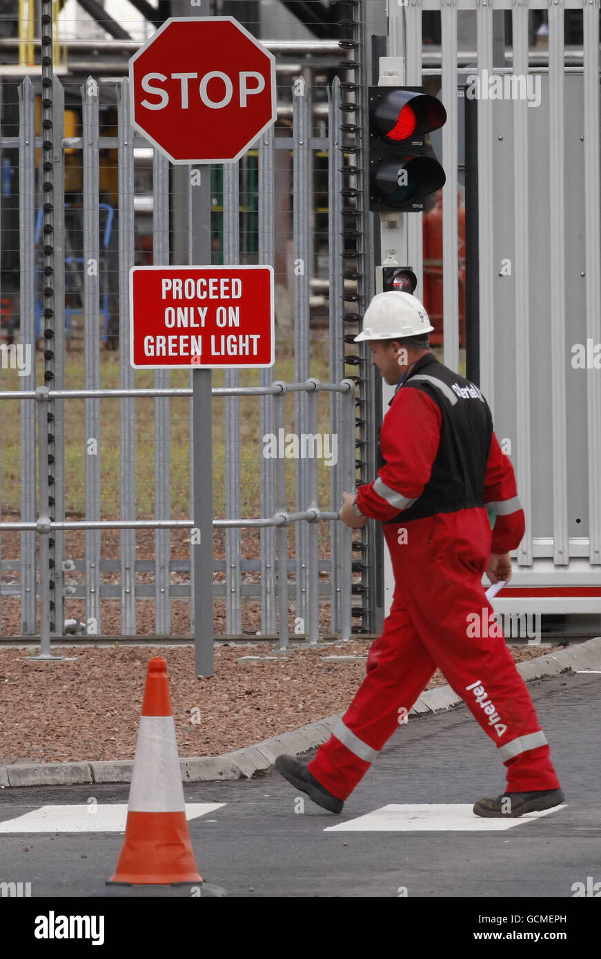 General view of the entrance of the BP Forties Pipeline System complex ...