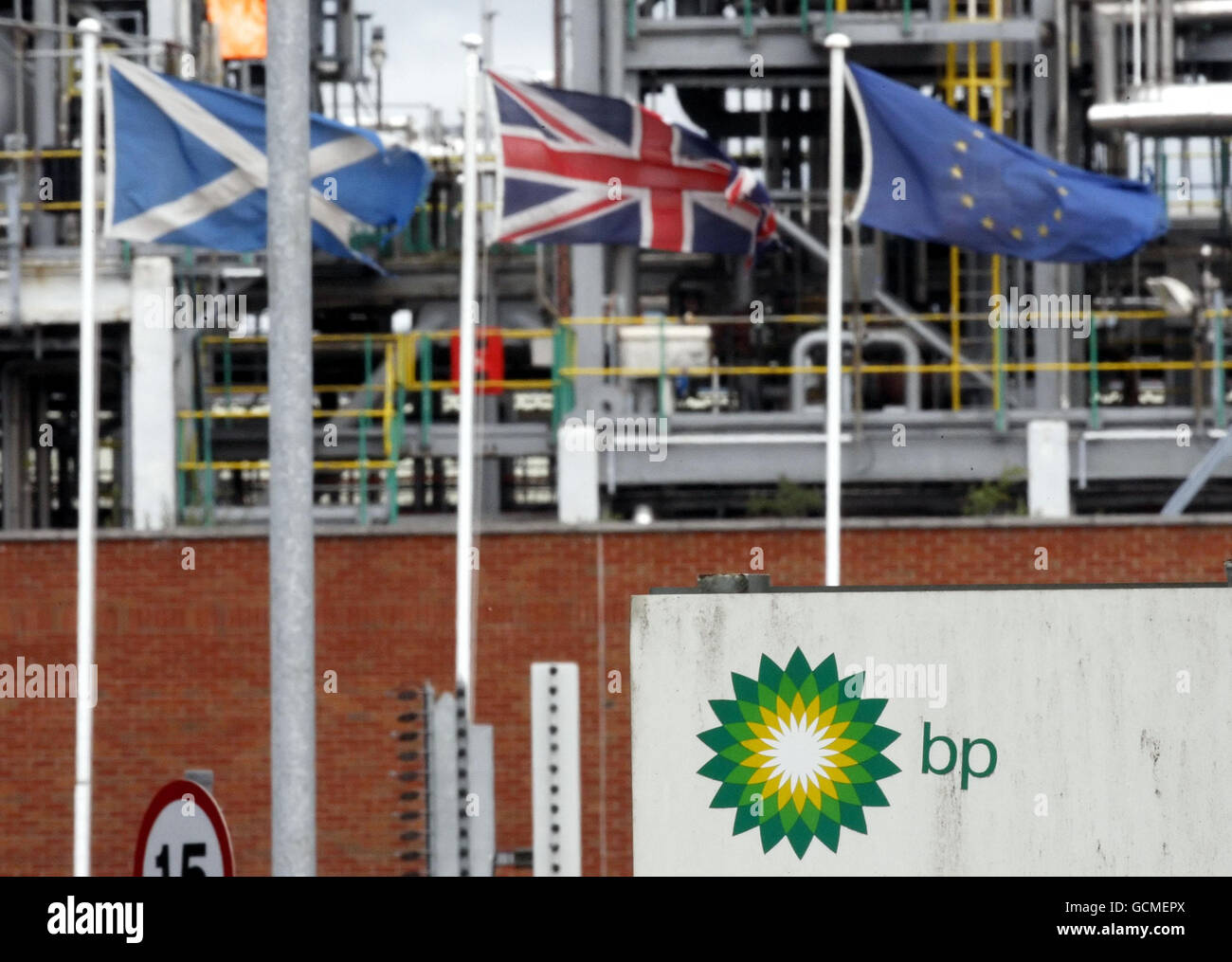 General view of the entrance of the BP Forties Pipeline System complex ...