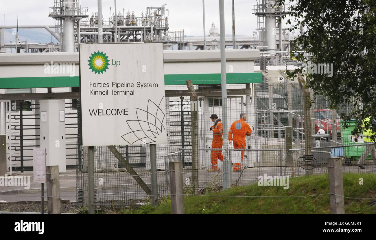 General view of the entrance of the BP Forties Pipeline System complex ...