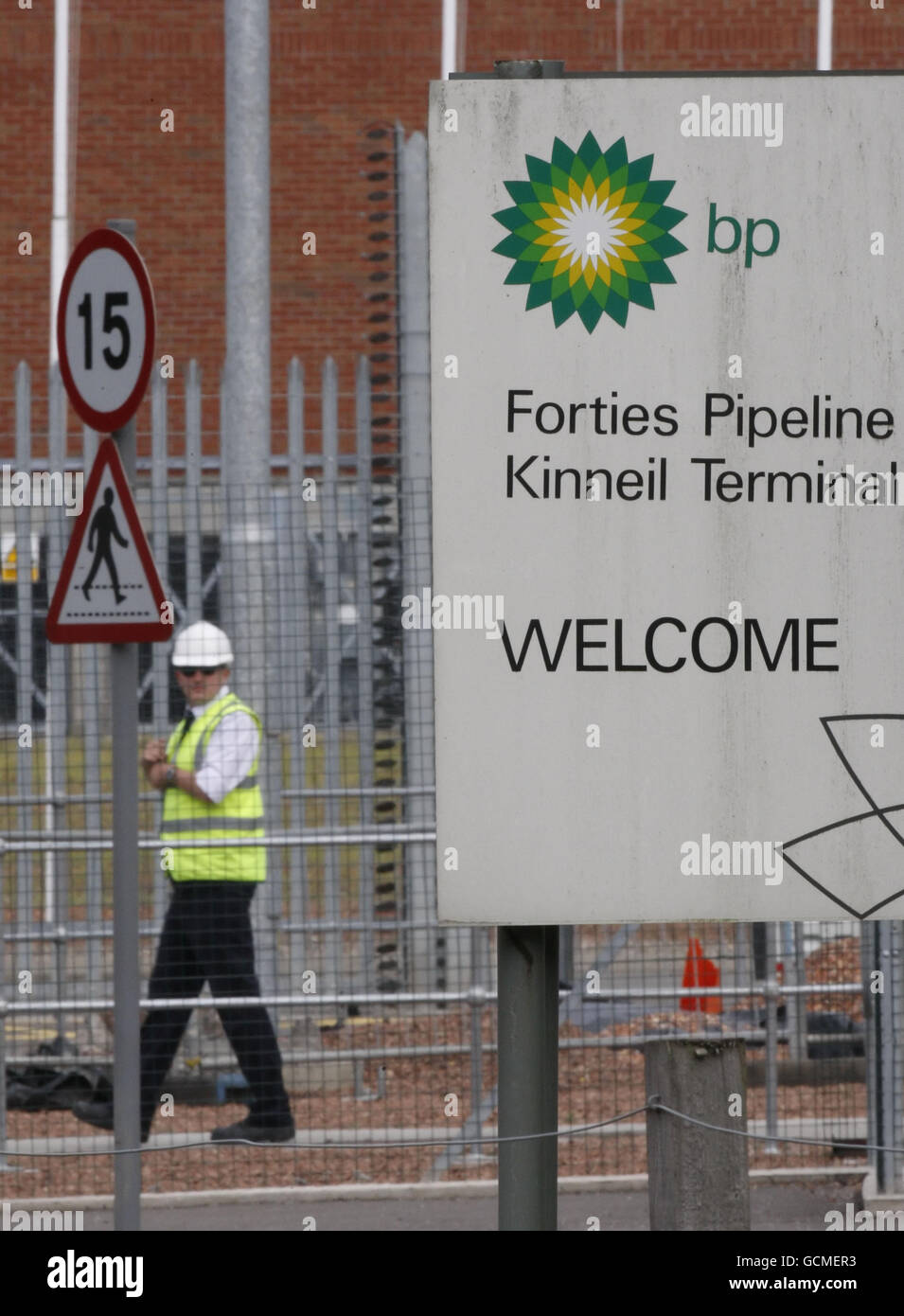 General view of the entrance of the BP Forties Pipeline System complex ...