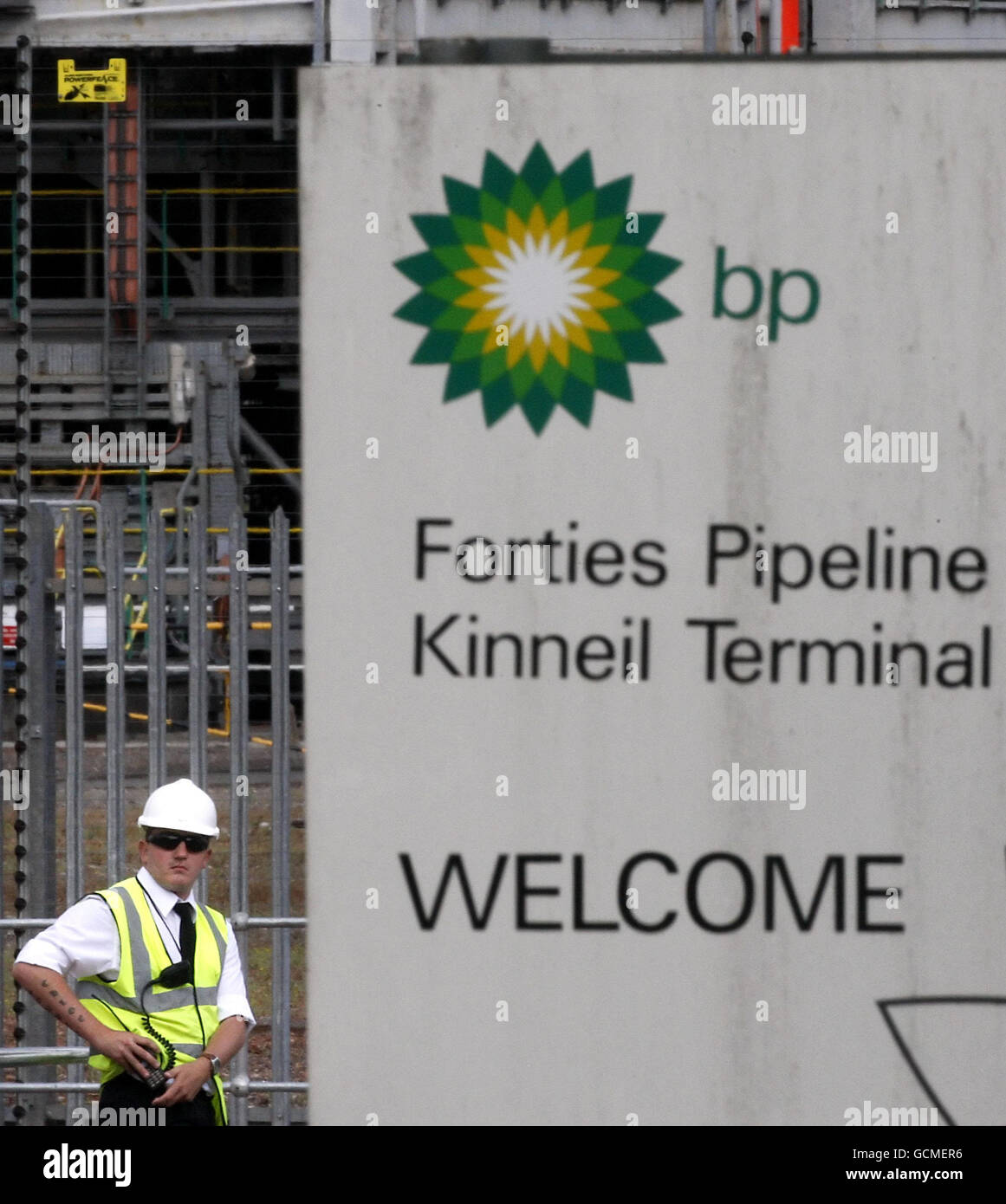 General view of the entrance of the BP Forties Pipeline System complex ...