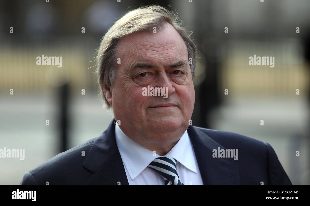 Lord Prescott arrives at the QE2 conference centre in London to give ...
