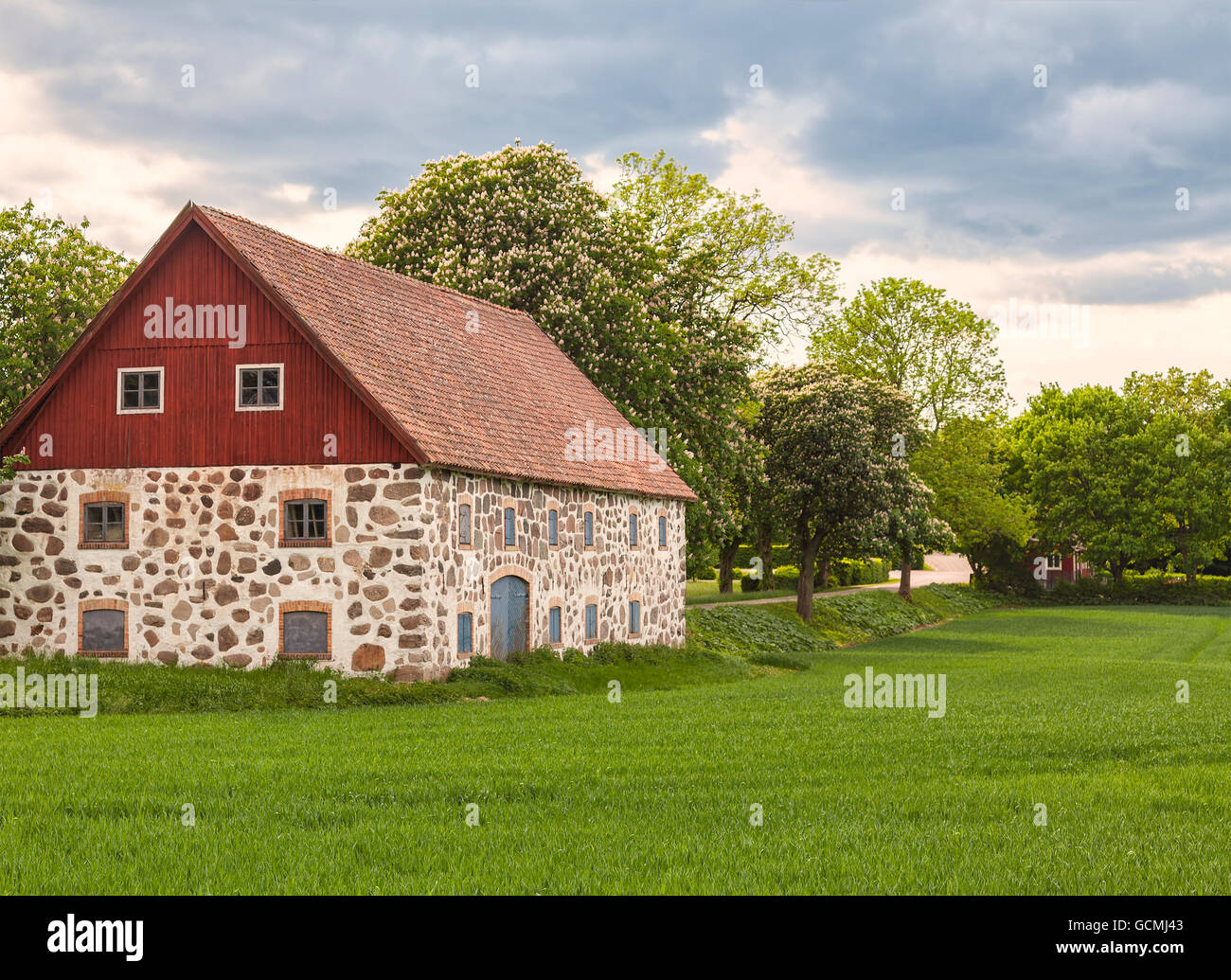 Image of traditional stone barn. Scania, Sweden Stock Photo - Alamy