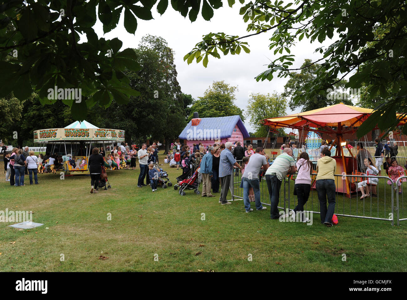 Families enjoy fairground style entertainment family fun race day ...