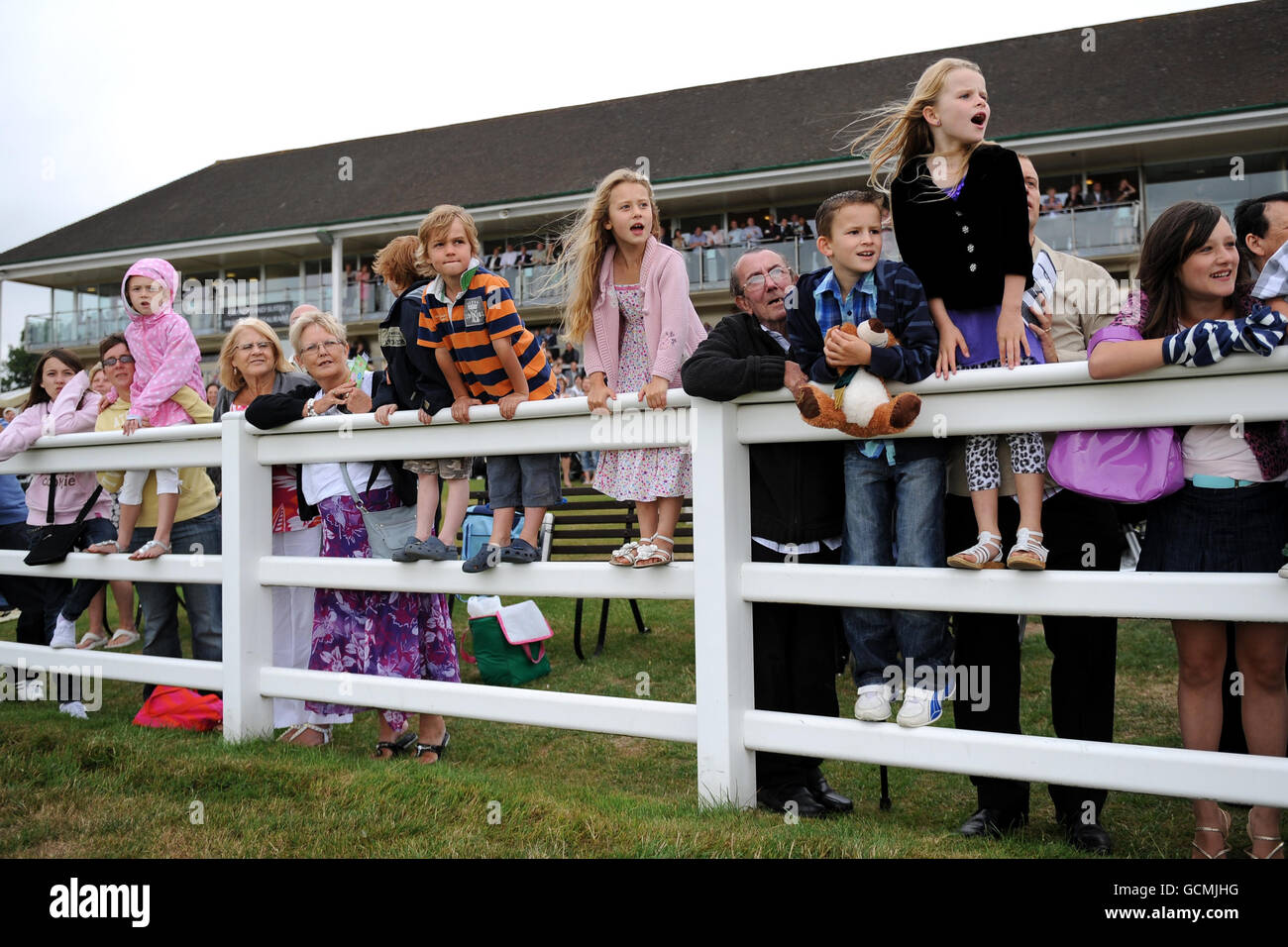 General view of racing during family fun race day hi-res stock ...