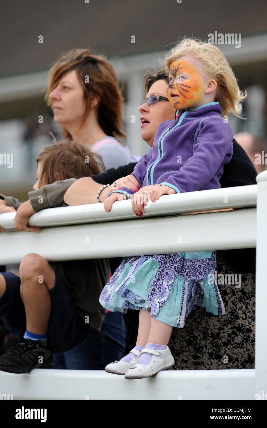 Children enjoying the racing on family fun race day hi-res stock ...