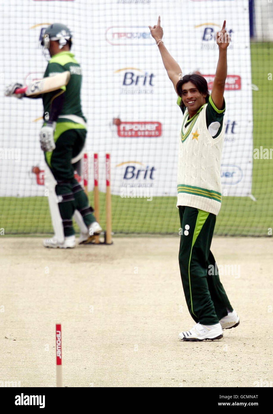 Mohammad Aamer during the nets session at the Brit Oval, London Stock ...