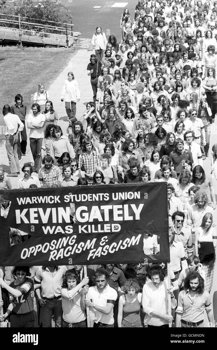 Headed by a banner from Warwick Students Union, students marched from ...