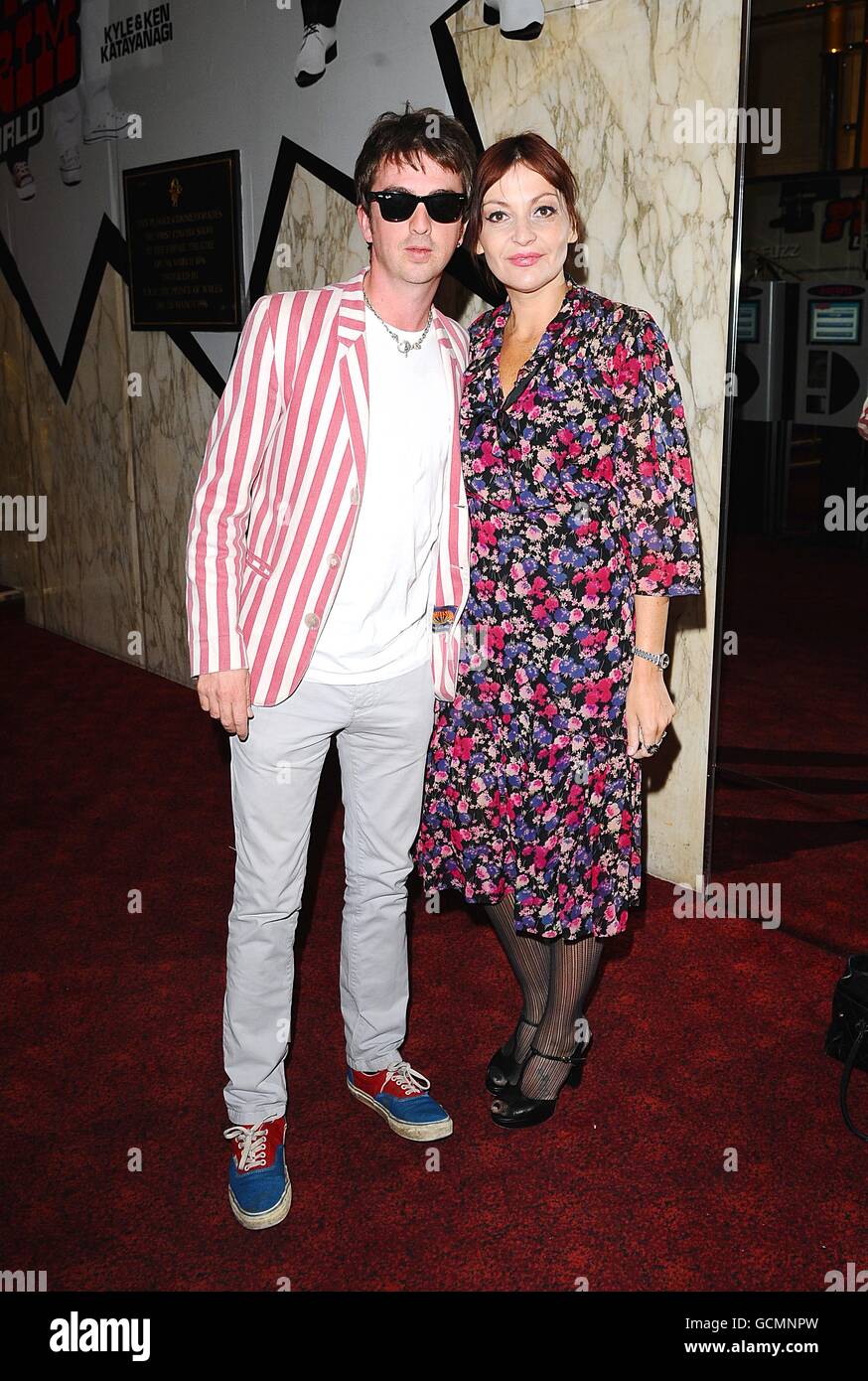 Danny Goffey and Pearl Lowe arriving for the premiere of Scott Pilgrim ...