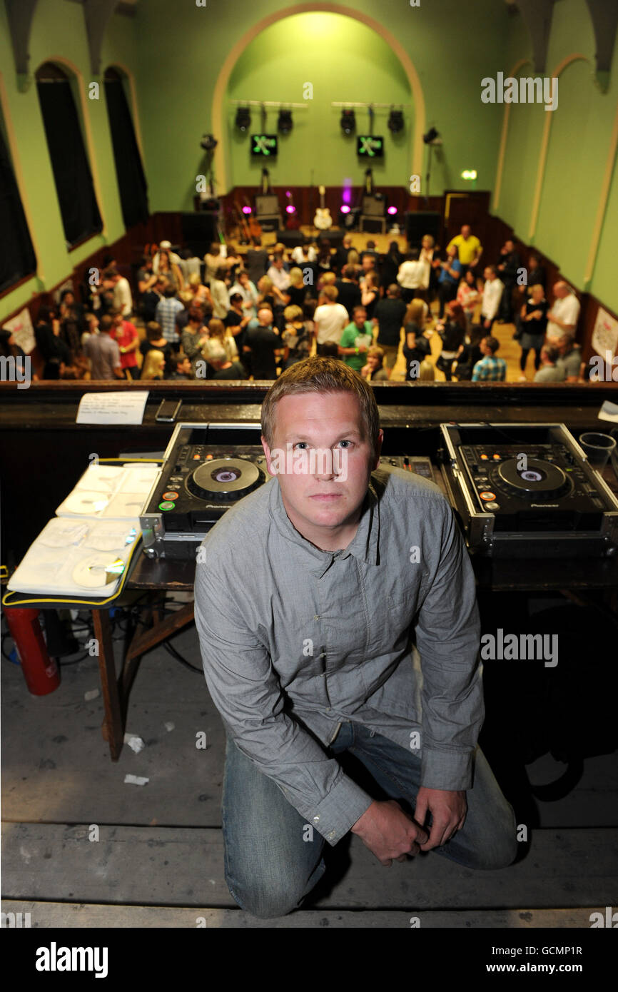 Xfm DJ Tim Cocker before Liam Fray's acoustic Xfm gig at Salford Lads ...
