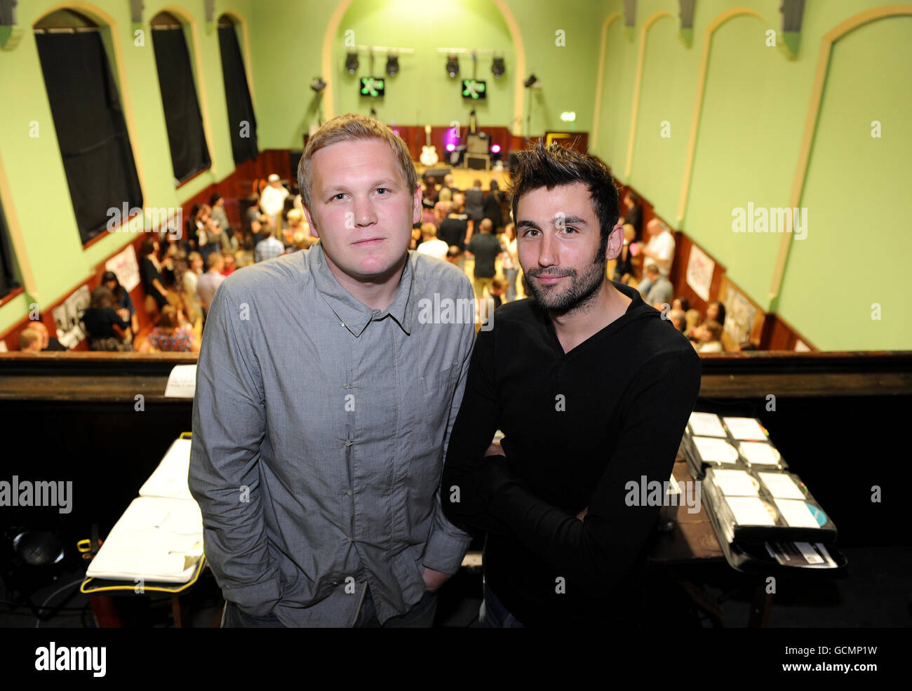 Xfm DJ Tim Cocker (left) and with Xfm producer Jim Salveson before Liam ...