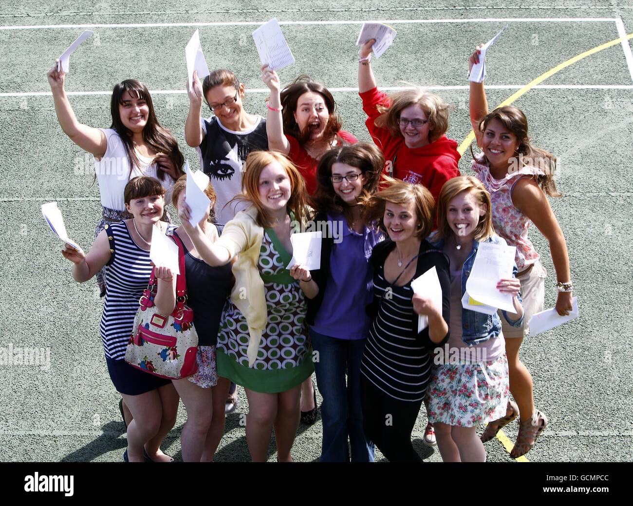 Chelmsford high school girls pupils celebrate receiving a level results ...