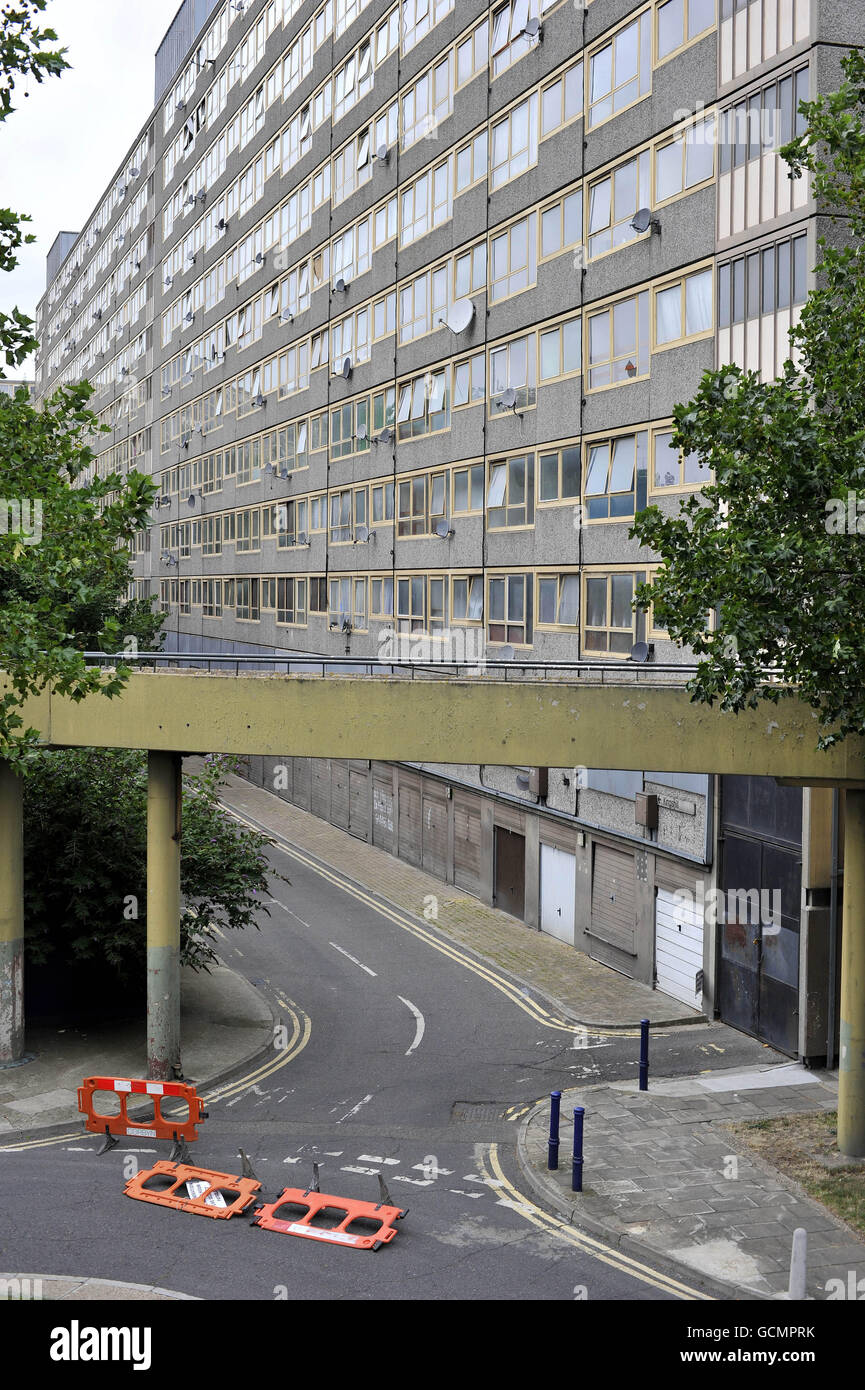A general view of the Heygate Estate, a large housing estate in ...
