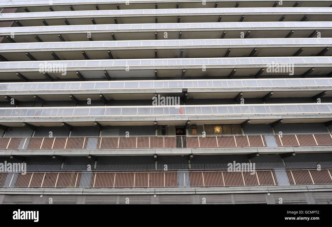 A general view of the Heygate Estate, a large housing estate in ...