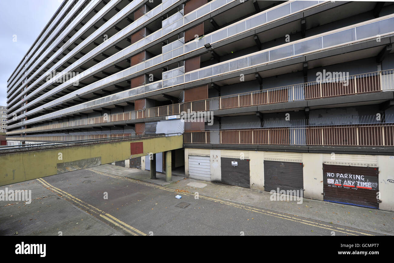 A general view of the Heygate Estate, a large housing estate in ...