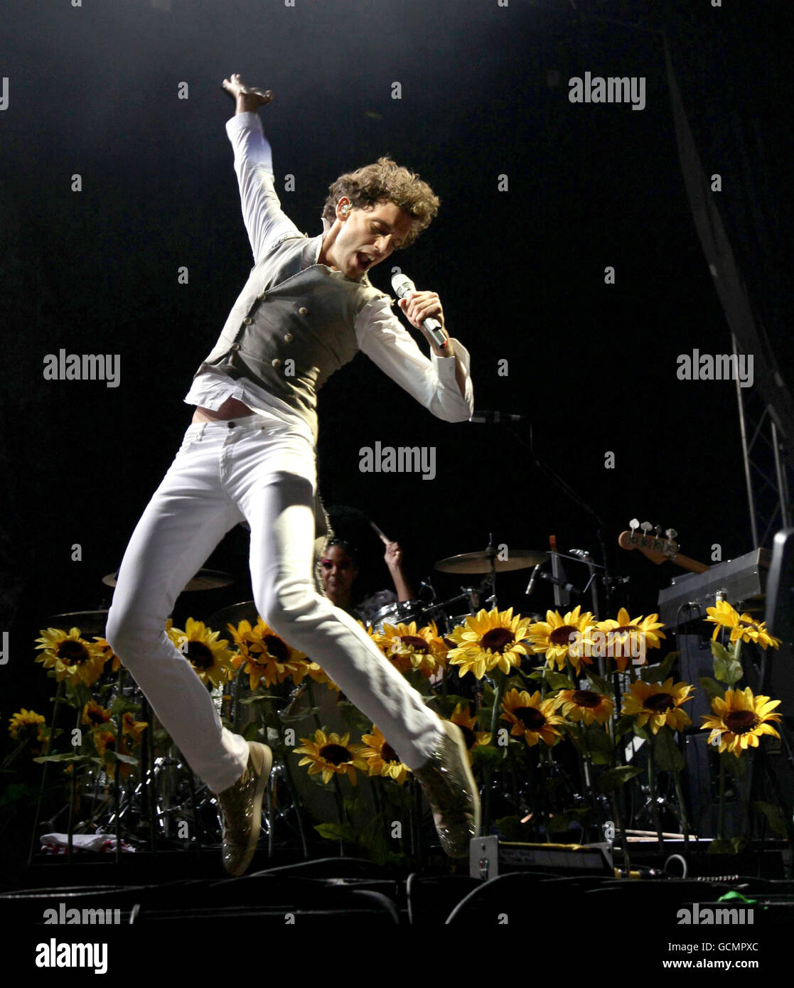 Mika performing on the Nissan Juke Arena, during the V Festival at ...