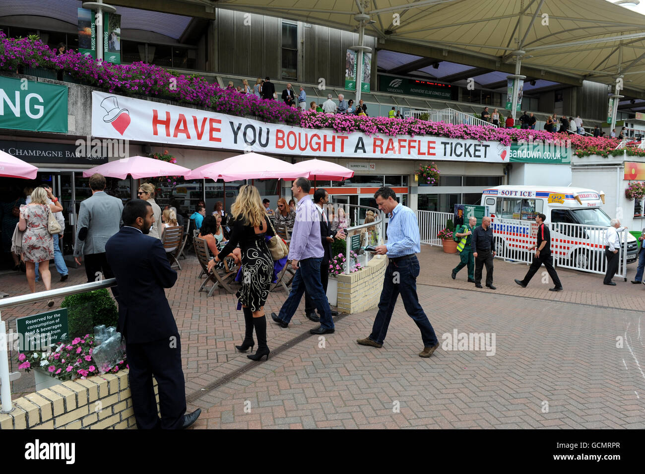 Races racing horses horse variety club raffle ticket hi-res stock ...