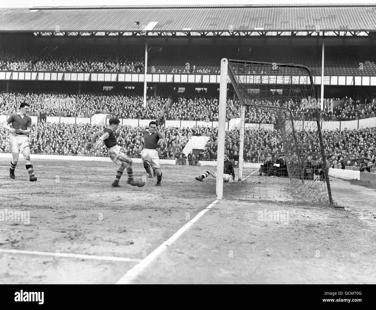 With Thomson the Chelsea goalkeeper helpless on the ground, Sillett the ...